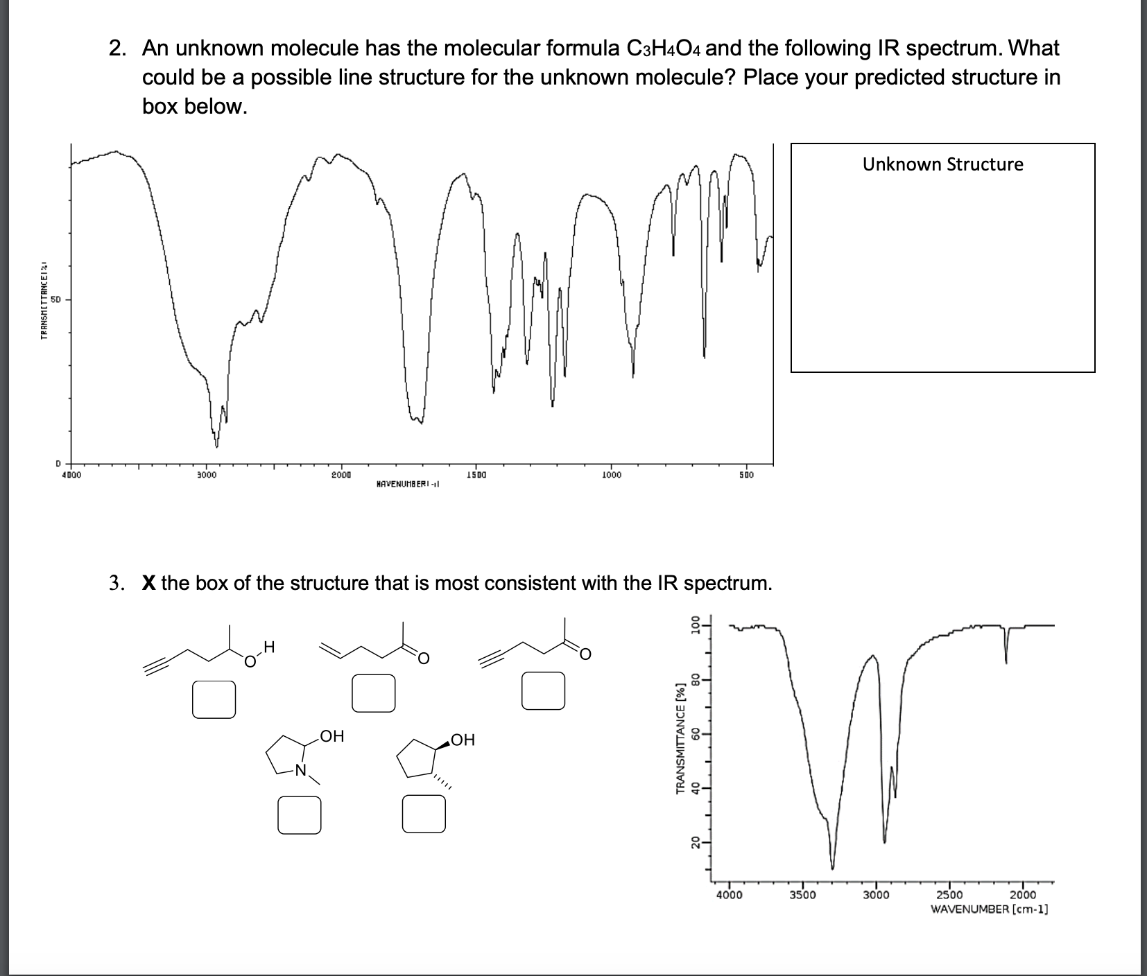 Solved 2. An unknown molecule has the molecular formula | Chegg.com