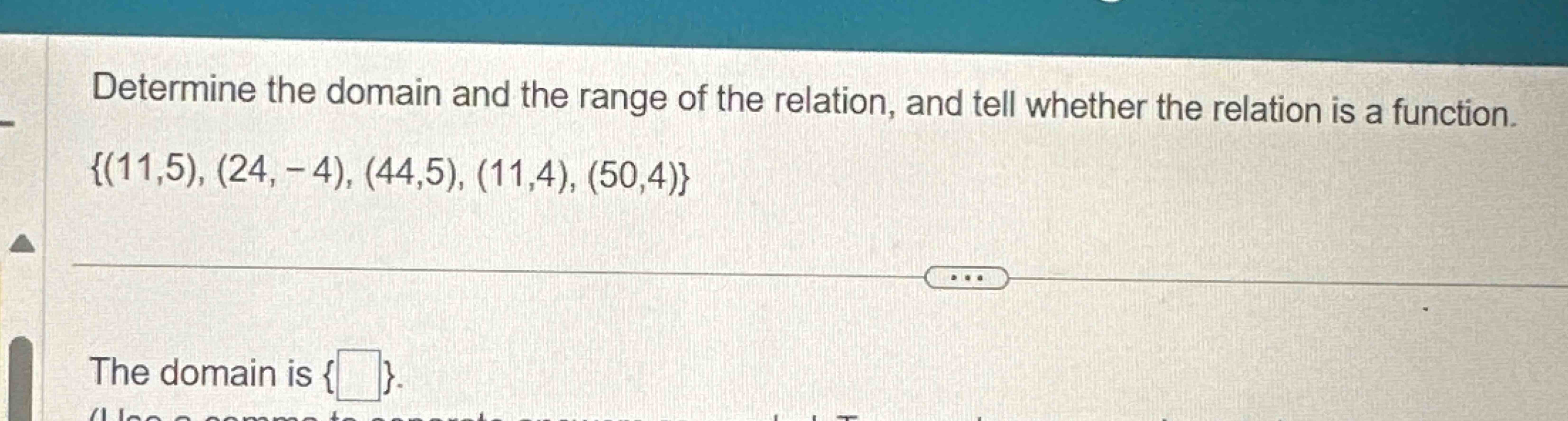 Solved Determine the domain and the range of the relation, | Chegg.com