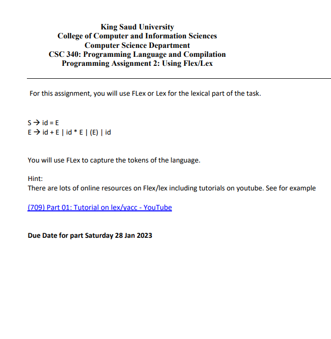 Solved I need lex.yy.c, lex.l, lex.exe and screenshot of | Chegg.com