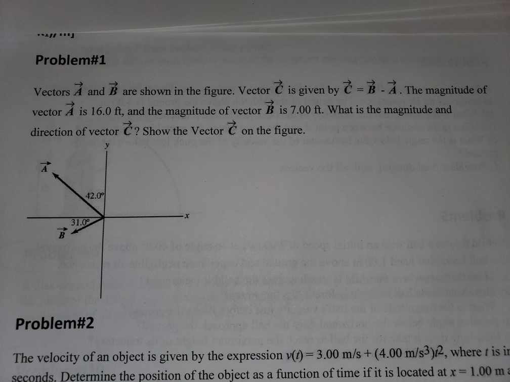 Solved Problem#1 Vectors A and B are shown in the figure. | Chegg.com