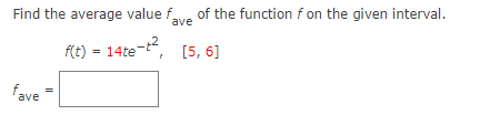 Solved Find the average value fave of the function f on the | Chegg.com