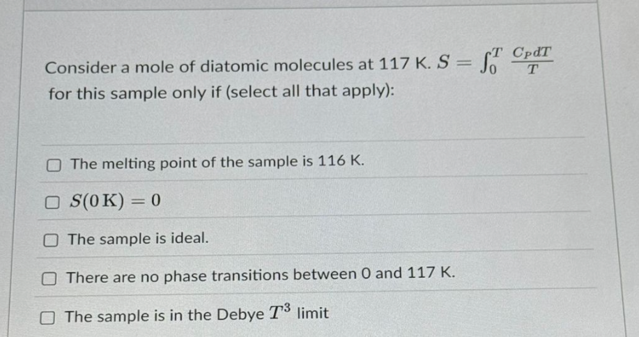 Solved Consider a mole of ﻿diatomic molecules | Chegg.com