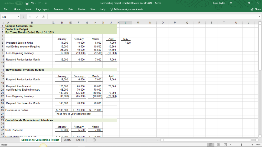 Solved Use this Excel Culminating Project Template | Chegg.com