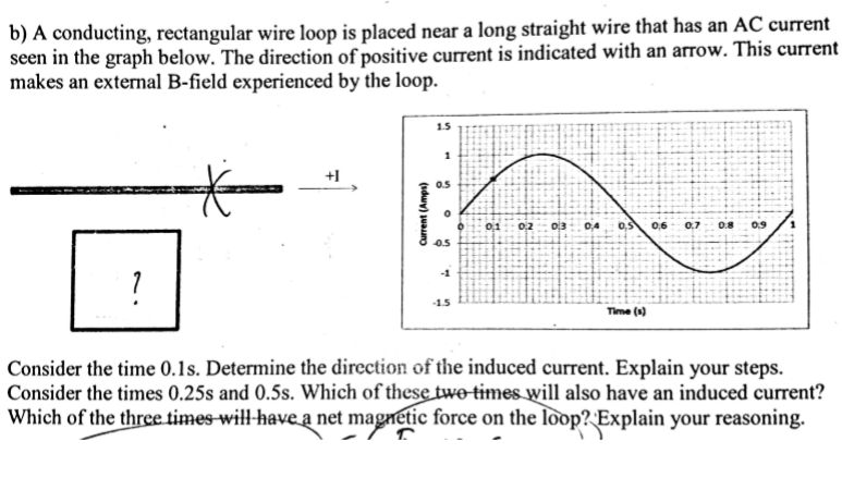 Solved b) A conducting, rectangular wire loop is placed near | Chegg.com