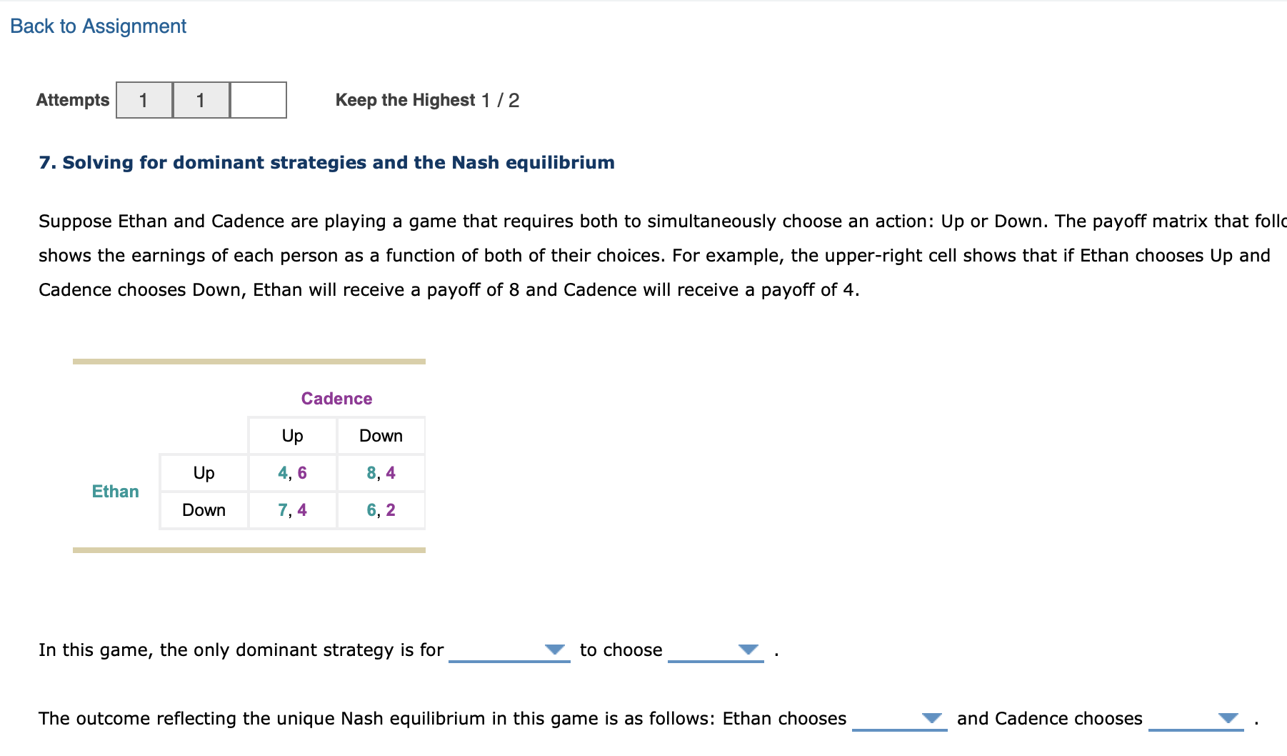 Solved Suppose Ethan and Cadence are playing a game that | Chegg.com