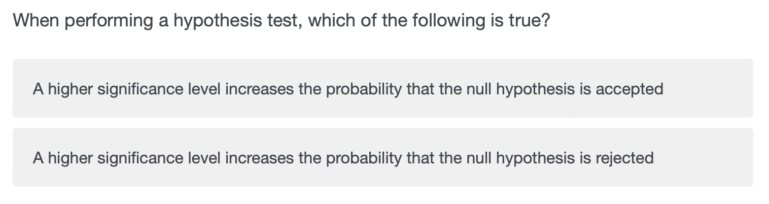 Solved When performing a hypothesis test, which of the | Chegg.com
