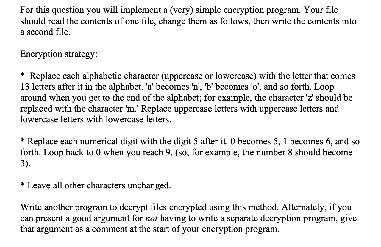 Solved For this question you will implement a (very) simple | Chegg.com