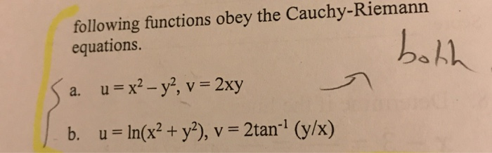 Solved 16. The Cauchy-Riemann equations (which are used in | Chegg.com
