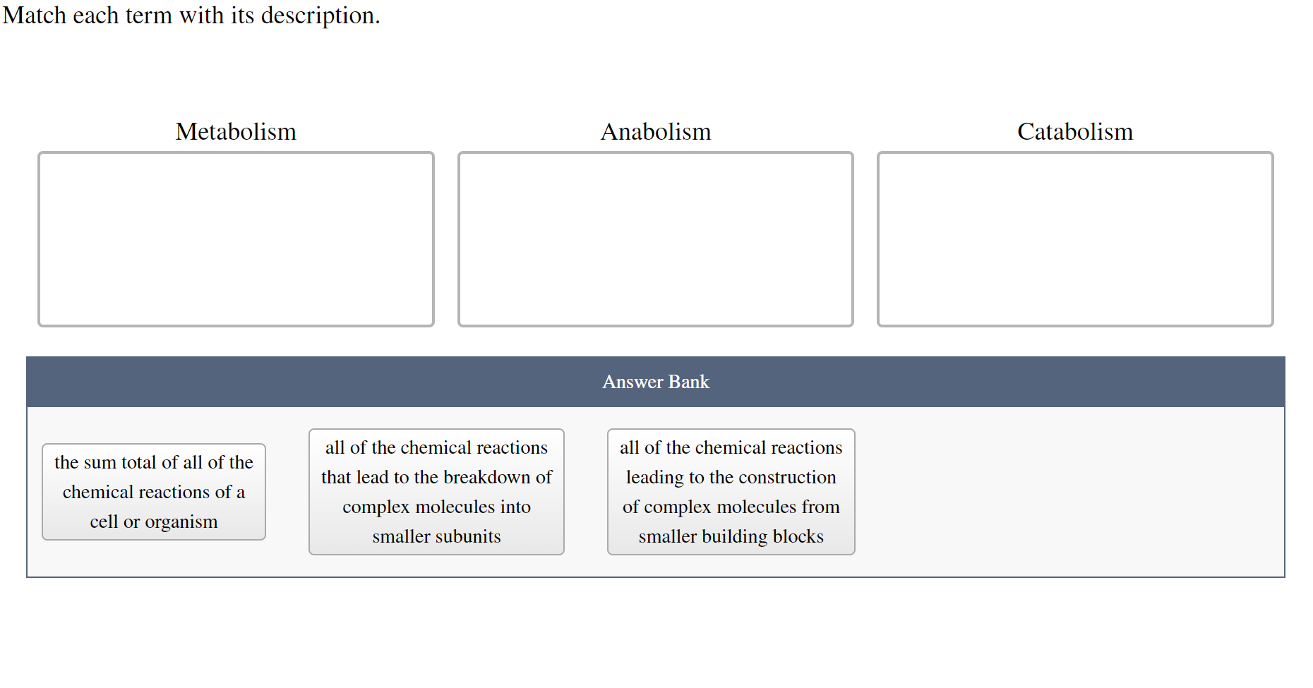 Solved Match each term with its description.M | Chegg.com