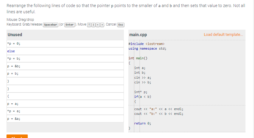 Solved Rearrange the following lines of code so that the | Chegg.com