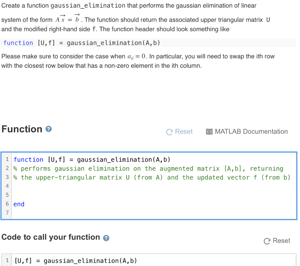 Solved: Create A Function Gaussian_elimination That Perfor... | Chegg.com