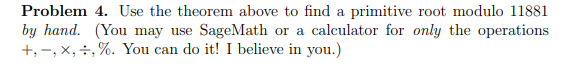Solved Problem 4. Use the theorem above to find a primitive | Chegg.com