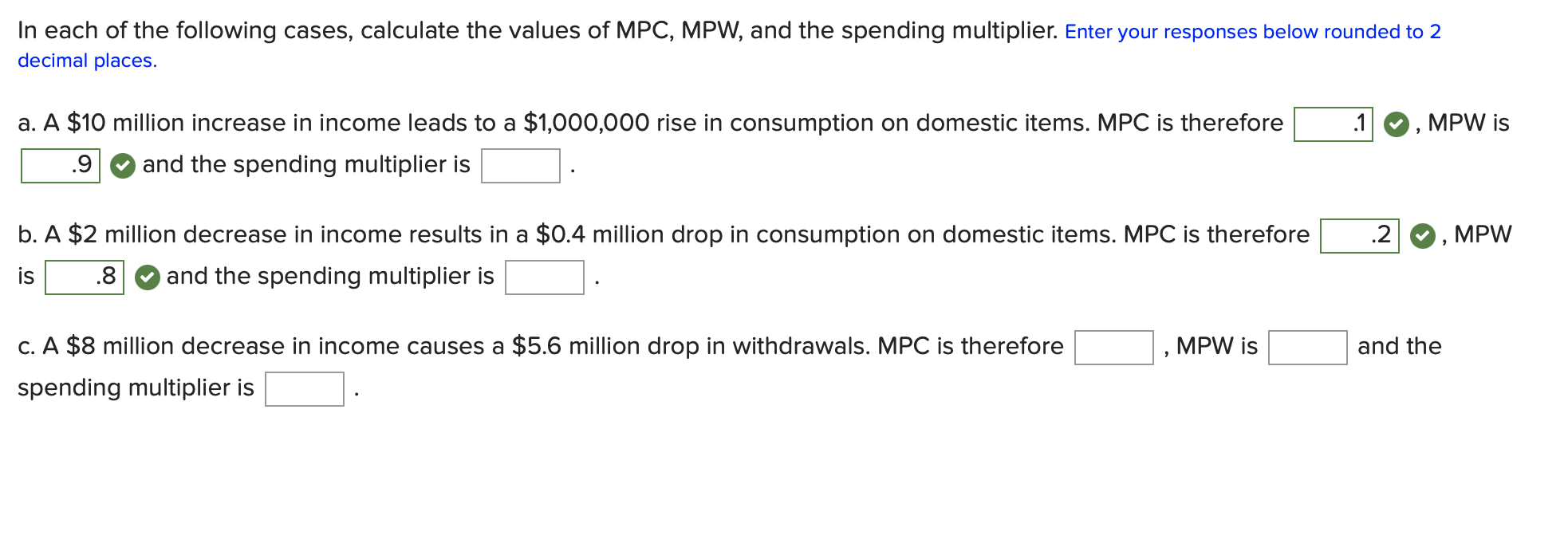 Solved In each of the following cases, calculate the values | Chegg.com