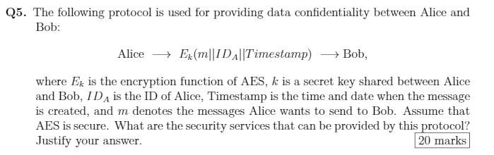 Solved Q5. The following protocol is used for providing data | Chegg.com