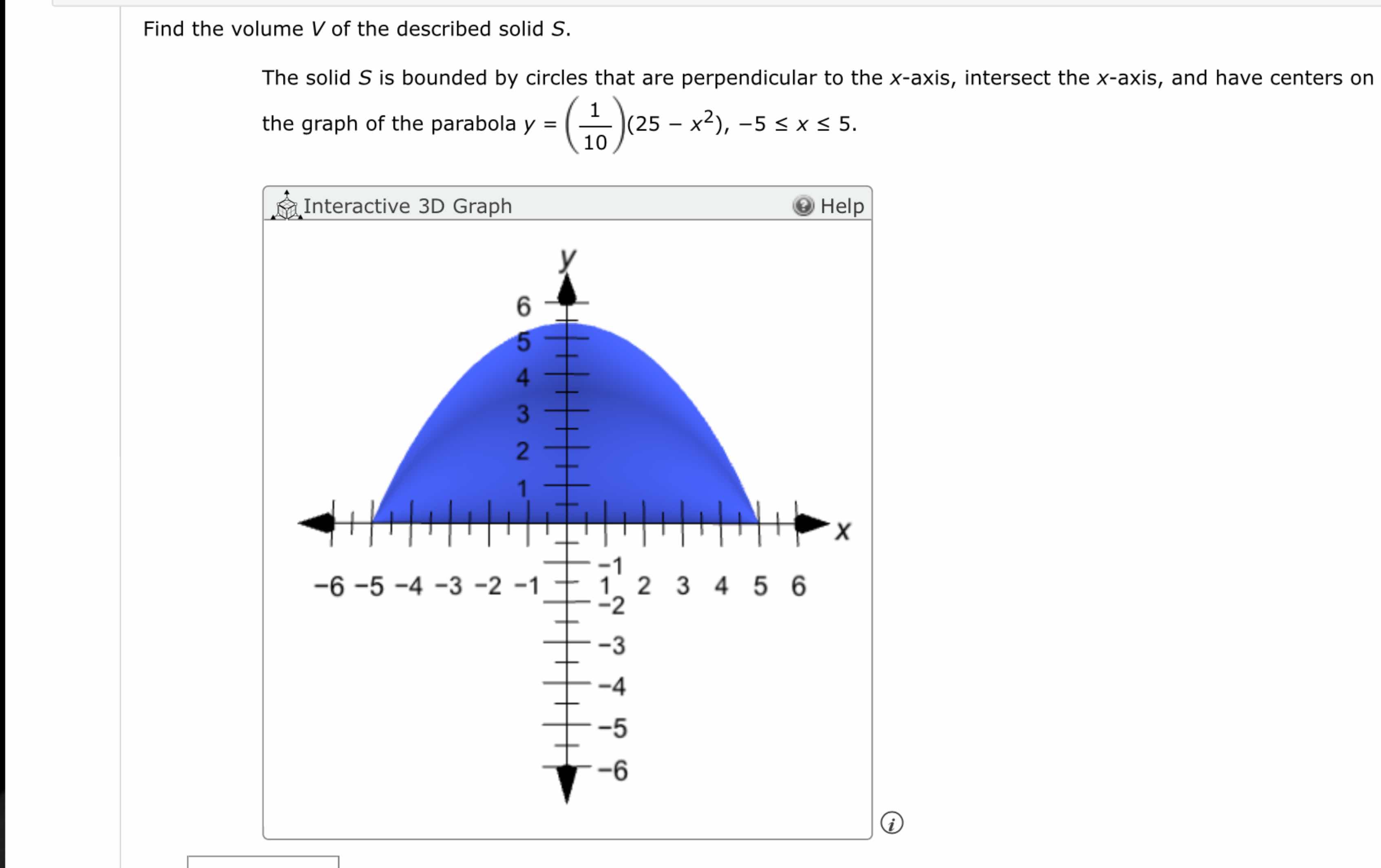 Solved Find the volume V ﻿of the described solid S.The solid | Chegg.com