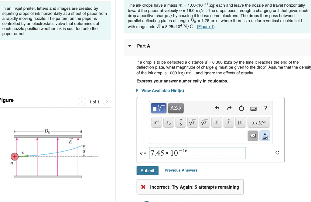 Solved In an inkjet printer, letters and images are created | Chegg.com
