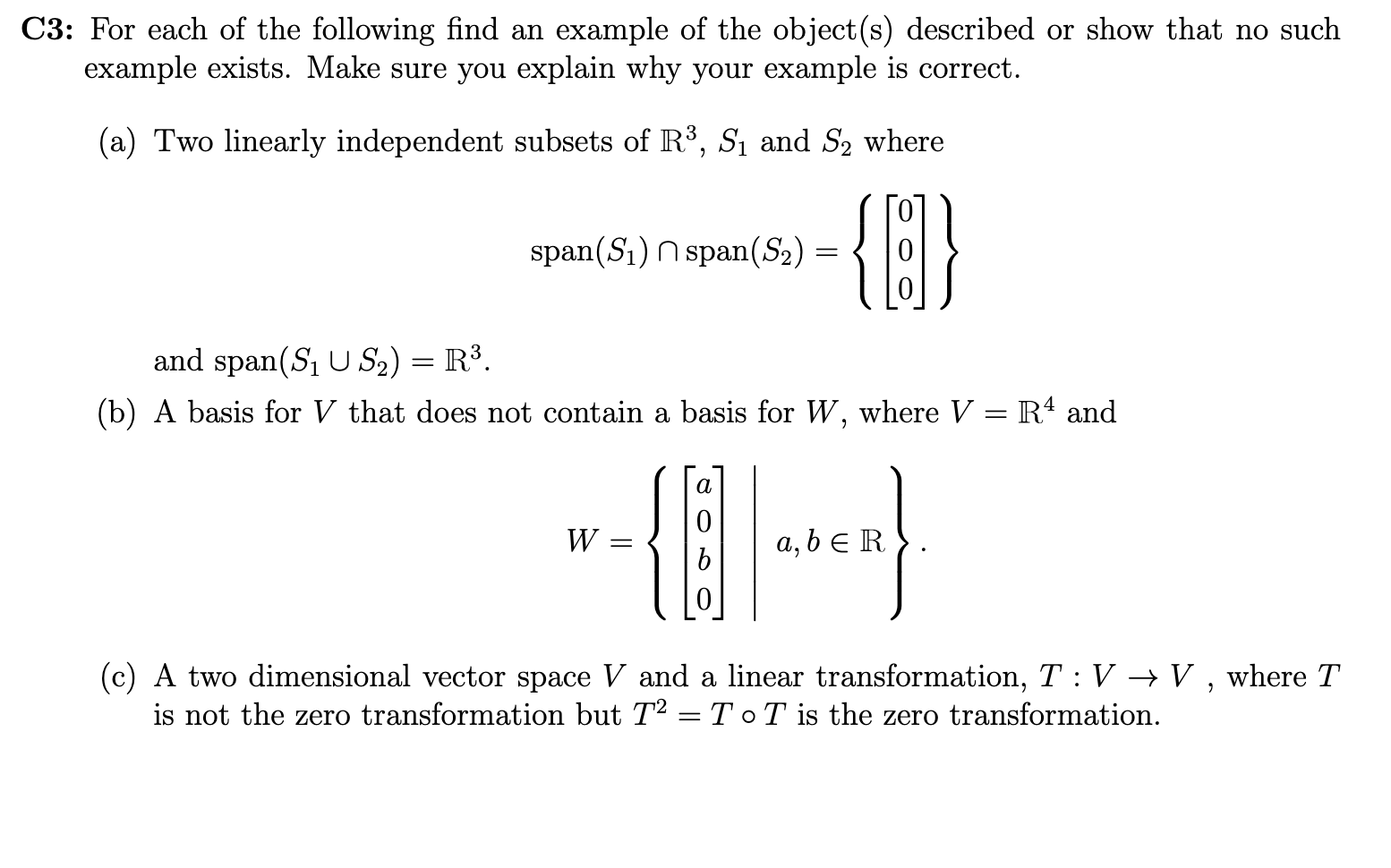 Solved 3: For each of the following find an example of the | Chegg.com