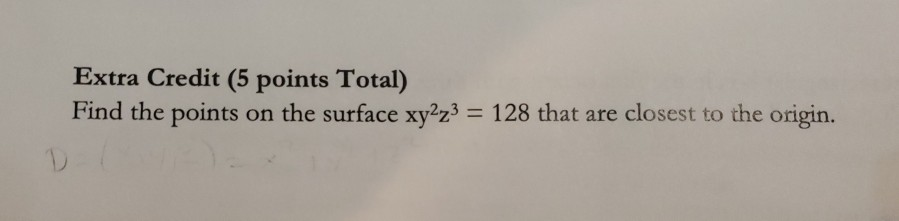 Solved Extra Credit (5 points Total) Find the points on the | Chegg.com