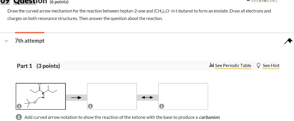 Solved uestion (6 points) Draw the curved arrow mechanism | Chegg.com