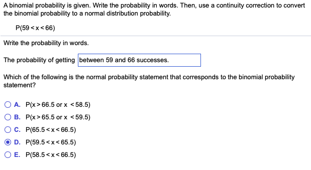 Solved A binomial probability is given. Write the | Chegg.com
