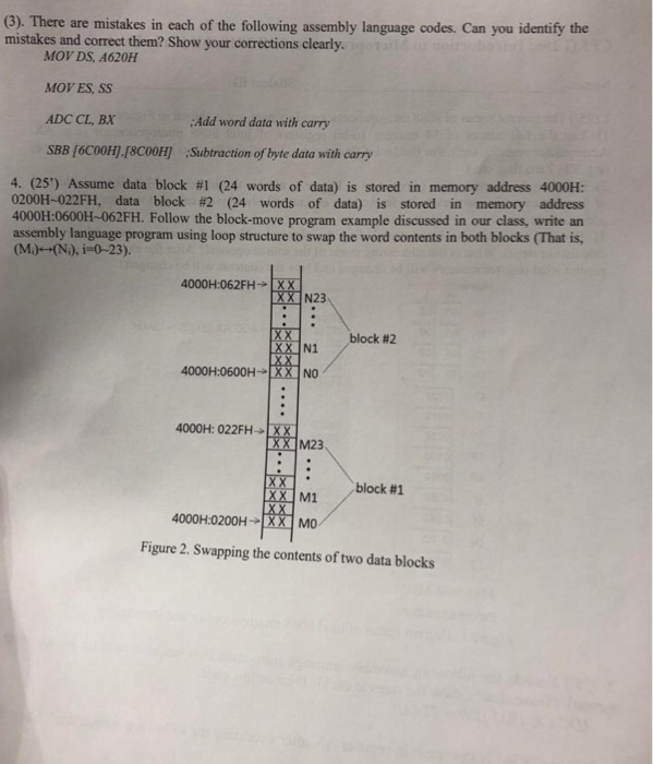 Solved (3). There are mistakes in each of the following | Chegg.com