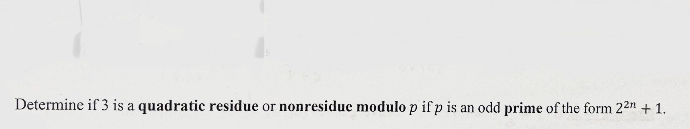 Solved Determine If 3 Is A Quadratic Residue Or Nonresidue