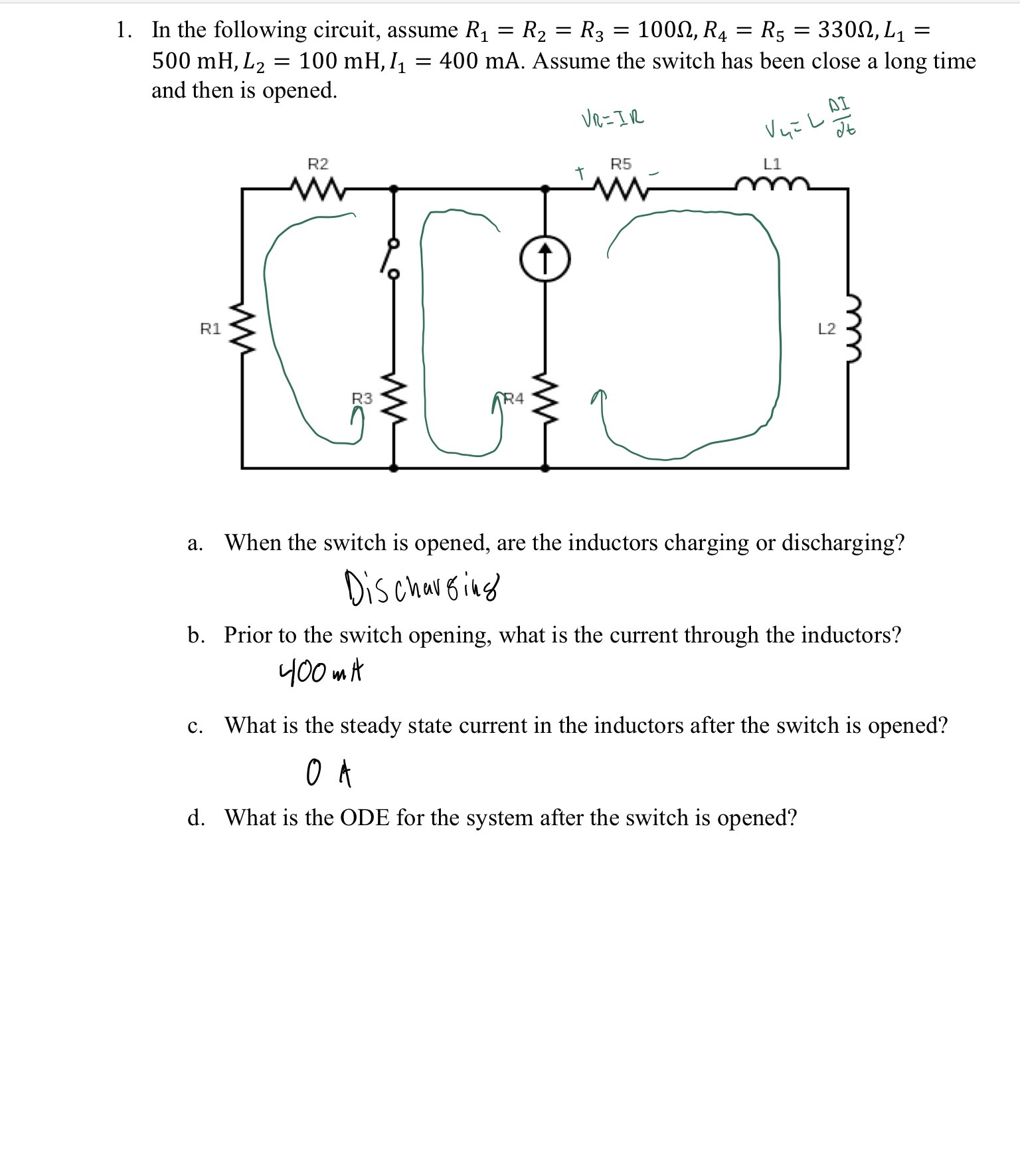 Solved In ﻿the following circuit, assume | Chegg.com