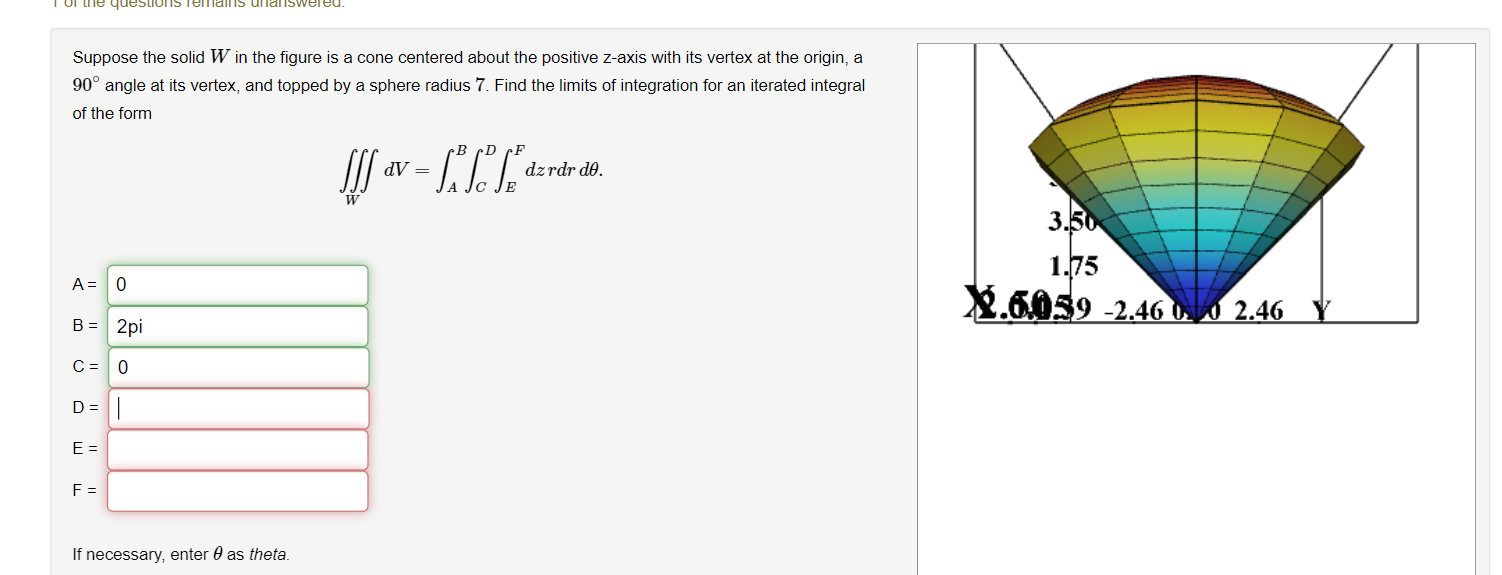 Solved Suppose the solid W in the figure is a cone centered | Chegg.com