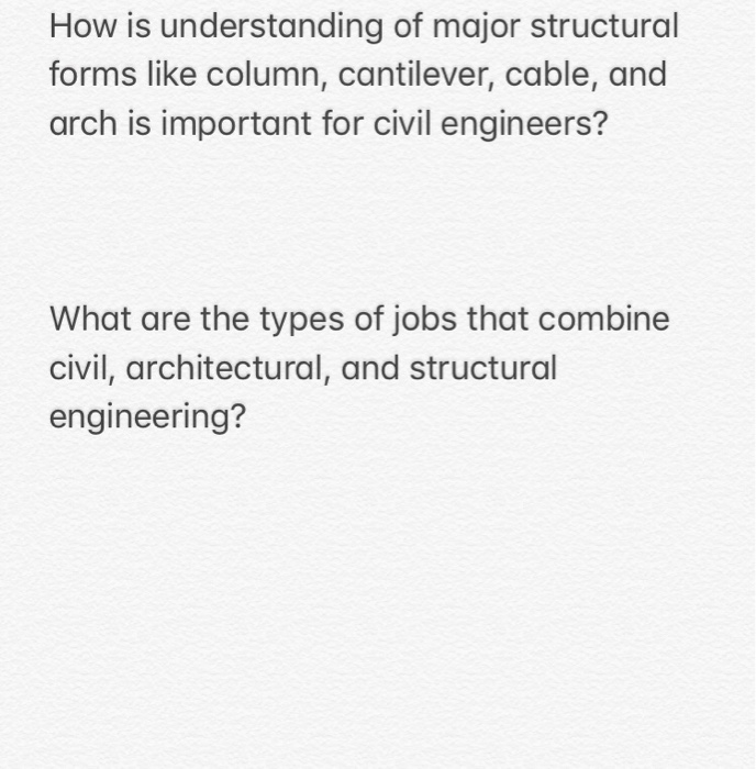 Solved How is understanding of major structural forms like | Chegg.com