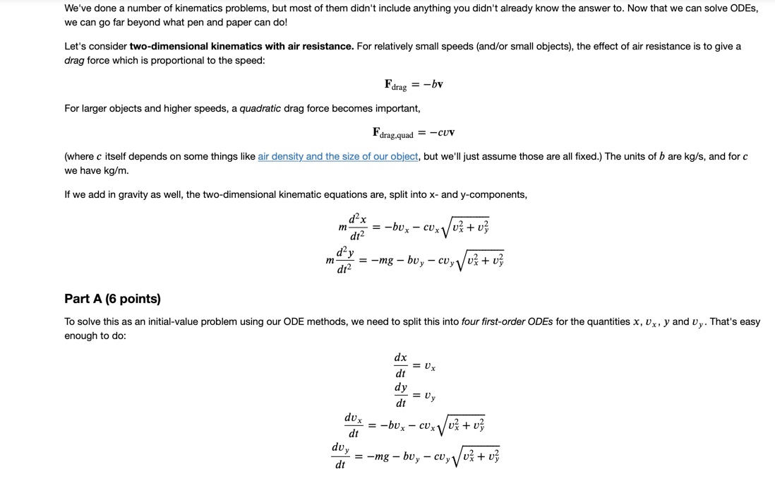 Solved Python physics air resistance used forward Euler to | Chegg.com