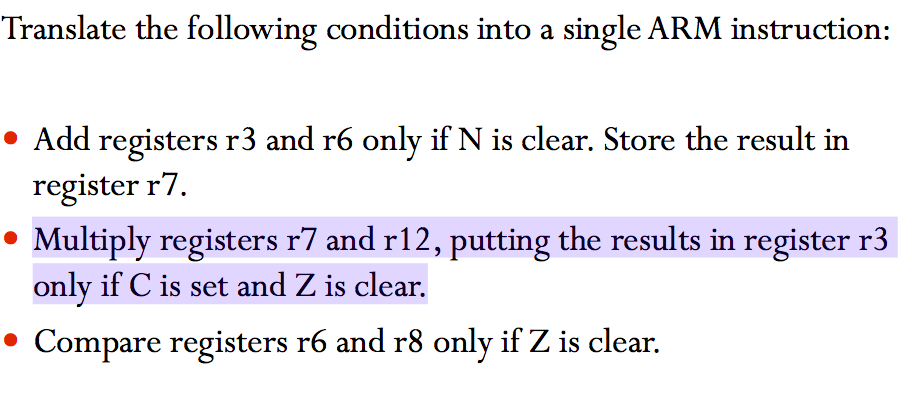 Solved Translate the following conditions into a single ARM | Chegg.com