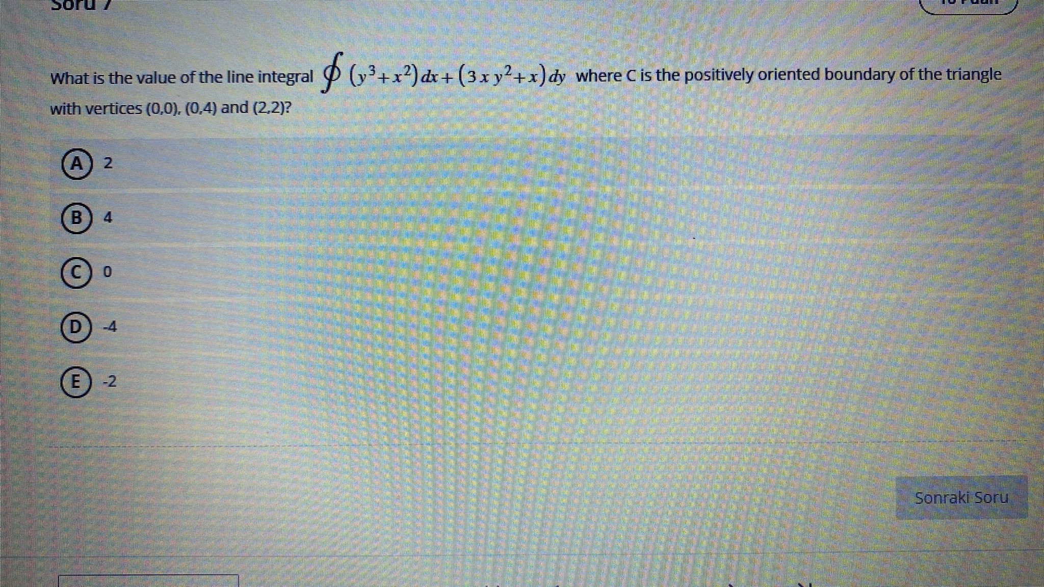 Solved What is the value of the line integral | Chegg.com