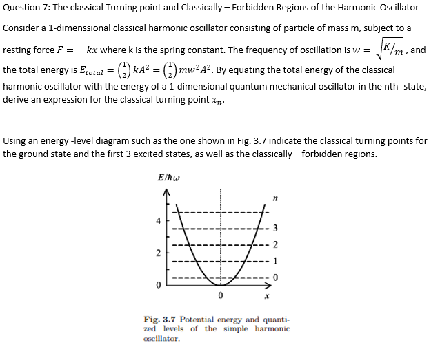Solved Question 7: The classical Turning point and | Chegg.com