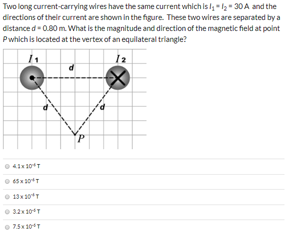 Solved Two long current-carrying wires have the same current | Chegg.com
