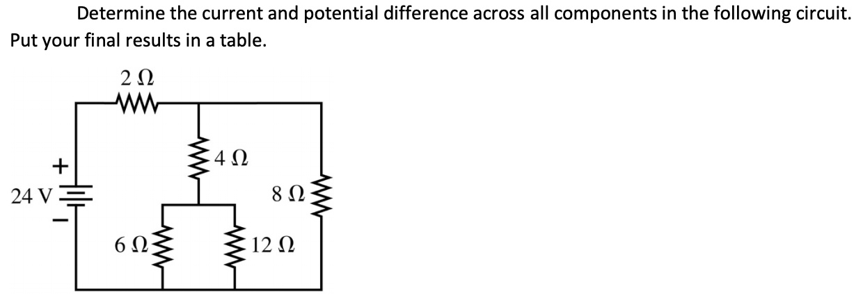 Solved Determine the current and potential difference across | Chegg.com