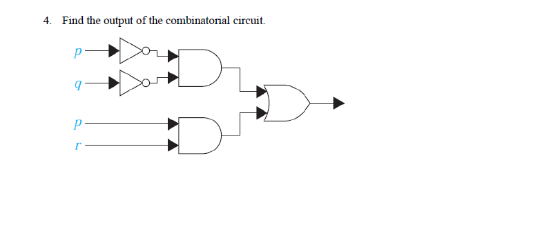 Solved 4. Find the output of the combinatorial circuit. p 9 | Chegg.com