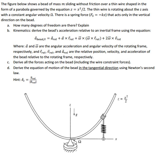 Solved The figure below shows a bead of mass m sliding | Chegg.com