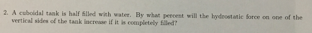 Solved 2. A cuboidal tank is half filled with water. By what | Chegg.com