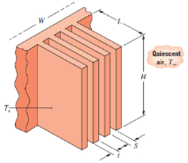 Solved Consider an array of vertical rectangular fins made | Chegg.com