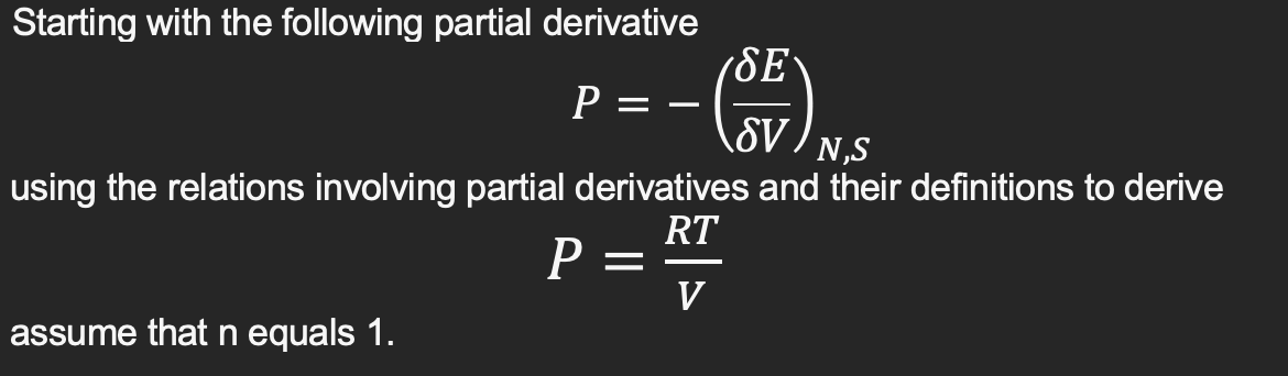 Solved Starting with the following partial derivative | Chegg.com