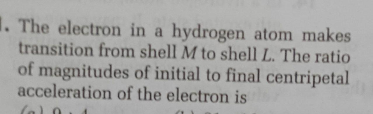 Solved 1. The electron in a hydrogen atom makes transition | Chegg.com