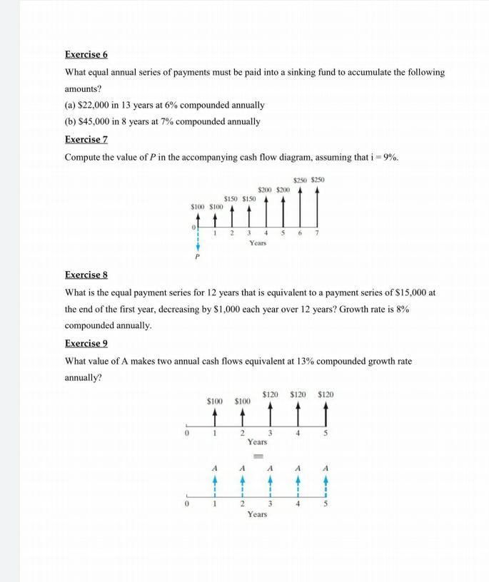 Solved Exercise 6 What equal annual series of payments must | Chegg.com