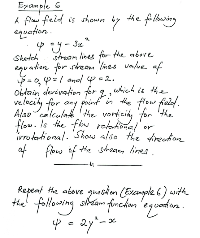 Solved the following Example 6 A flow field is shown by | Chegg.com