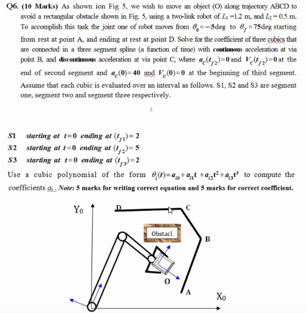 Q6. (10 Marks) As shown ion Fig 5, we wish to move an | Chegg.com