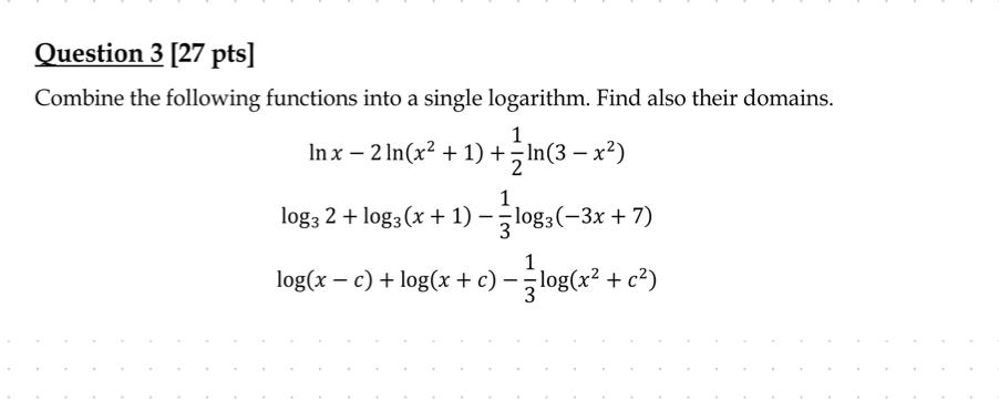 Solved Combine the following functions into a single | Chegg.com