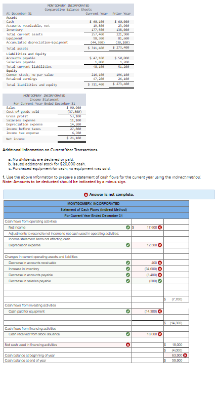 Solved Additional Information on Current-Year Transactions | Chegg.com