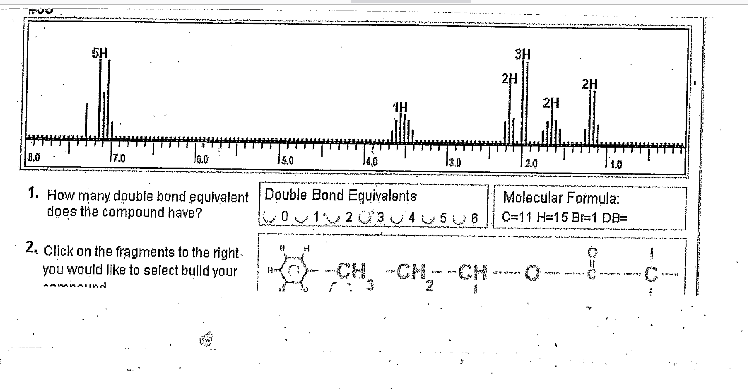 Solved How many double bond equivalentdoes the compound | Chegg.com