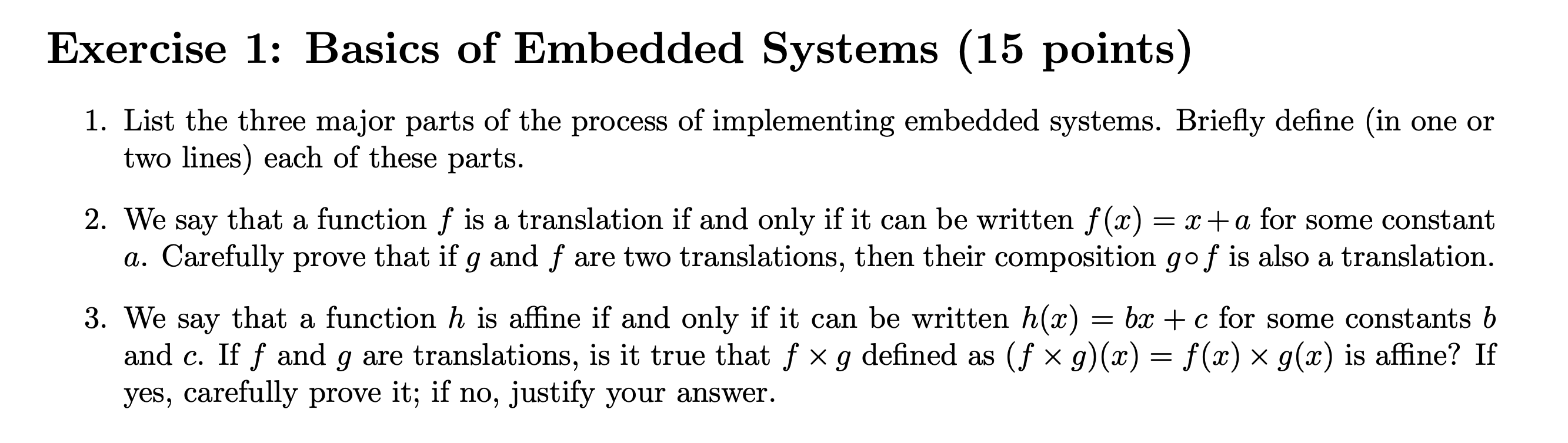 Exercise 1: Basics of Embedded Systems (15 points) 1. | Chegg.com
