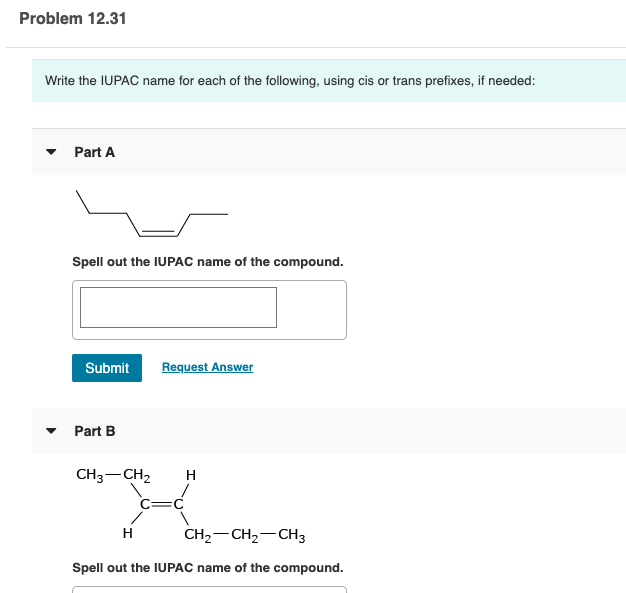 Solved Problem 12.31 Write the IUPAC name for each of the | Chegg.com