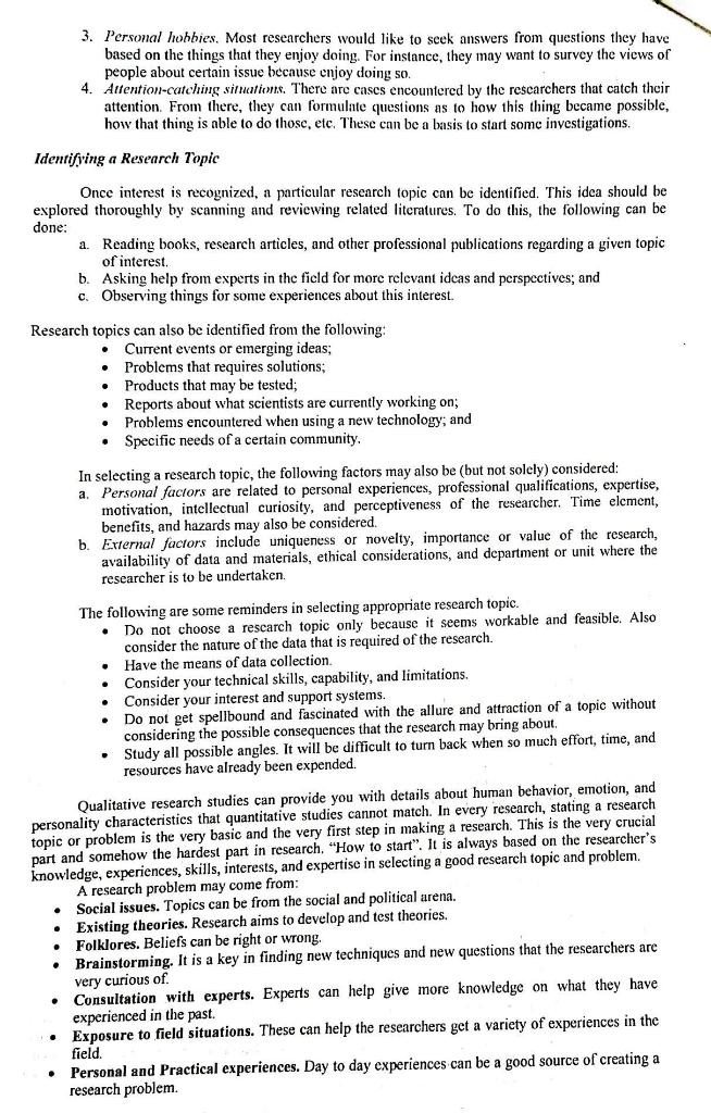 A. Written Work/s: I. DISSECTING RESEARCH TITLES. | Chegg.com